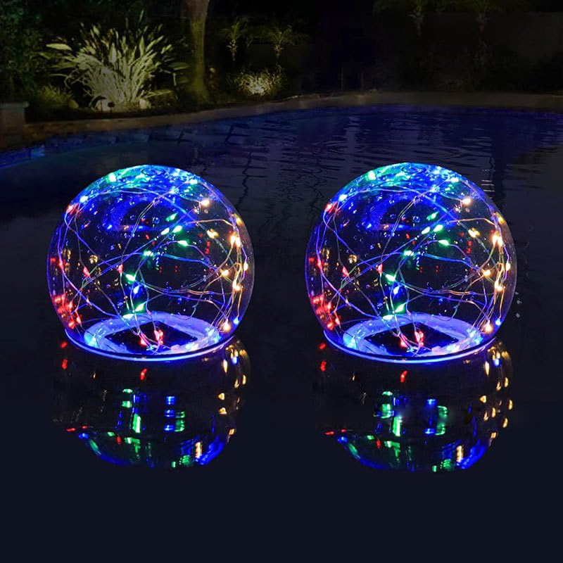 Amazon.com: kkooplay 2 PCS Solar Pool Lights, 14 Inch Colorful Floating ...