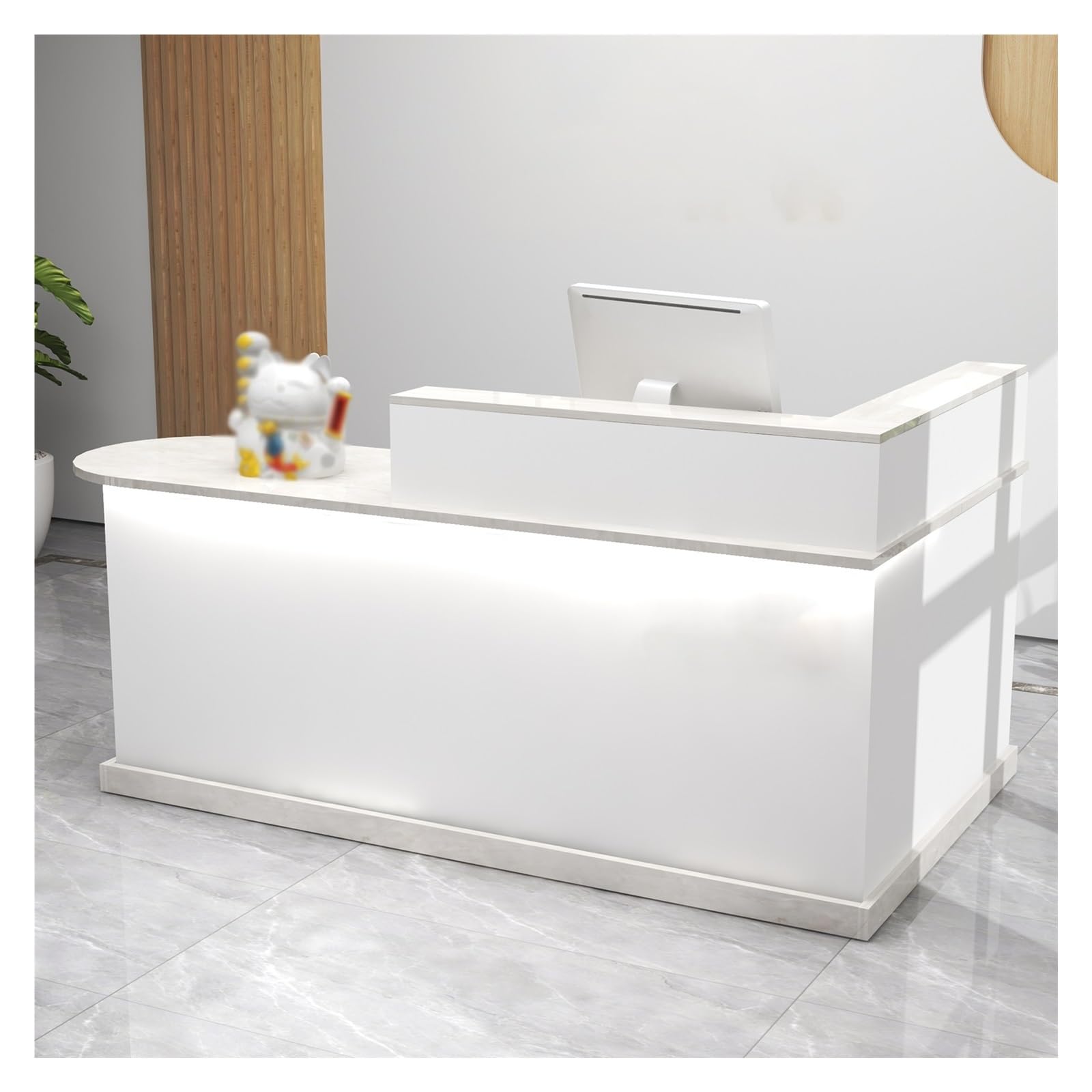 Amazon.com: Modern Reception Counter Desk with Lights & Lockable ...