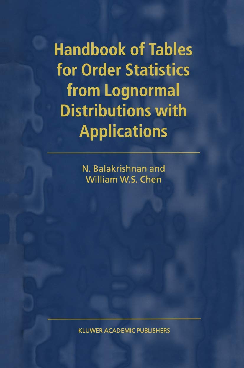 Amazon.com: Handbook of Tables for Order Statistics from Lognormal ...