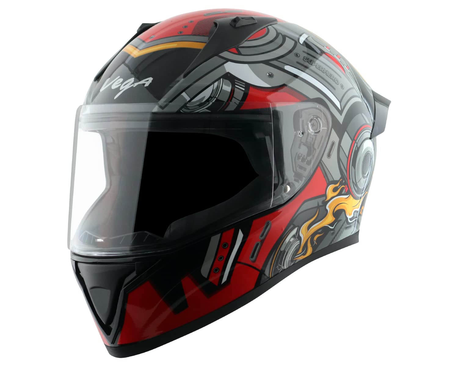 Vega Bolt Superhero ISI Certified Full Face Motorcycle Helmet with ...