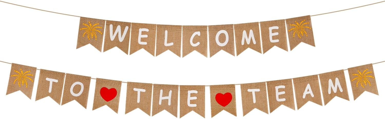 Amazon.com: 24pcs Welcome to The Team Banner, Burlap New Employee ...