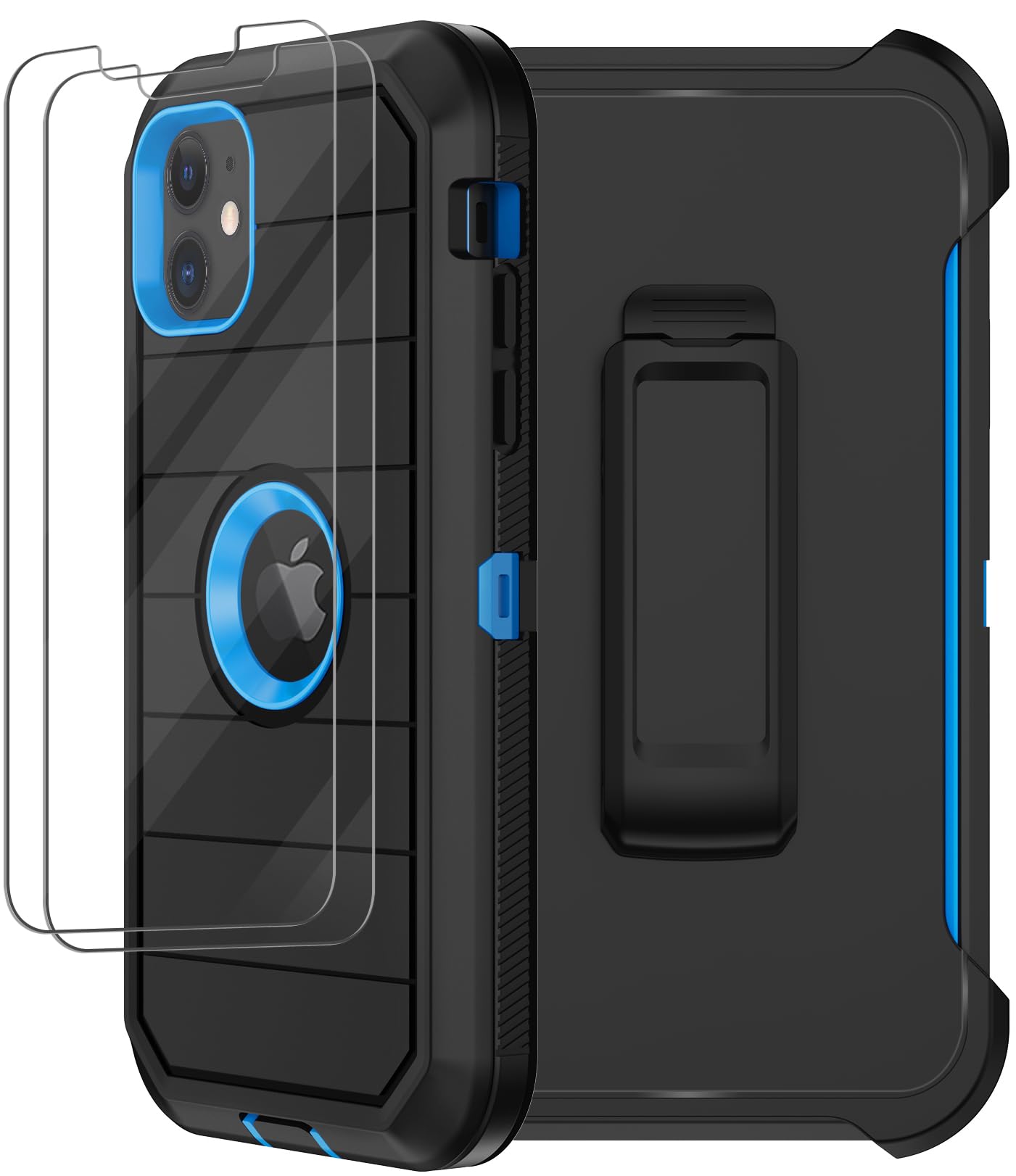 Amazon.com: for iPhone 11 Case with Belt Clip Holster, 2 x Screen ...