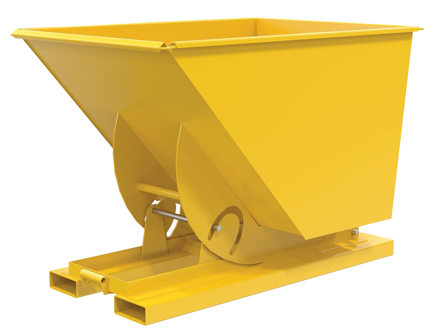 Vestil D-100-MD-NB-YEL Steel Medium Duty No Bump & Dump Hopper 1 Cubic ...