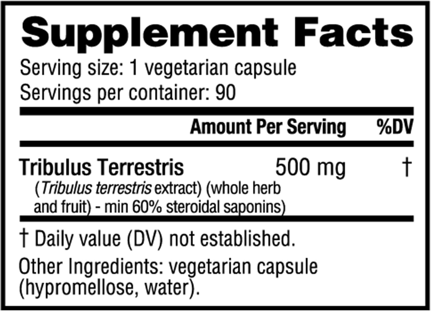 NutraBio Tribulus Terrestris Extract Supplement, 500mg – Natural ...