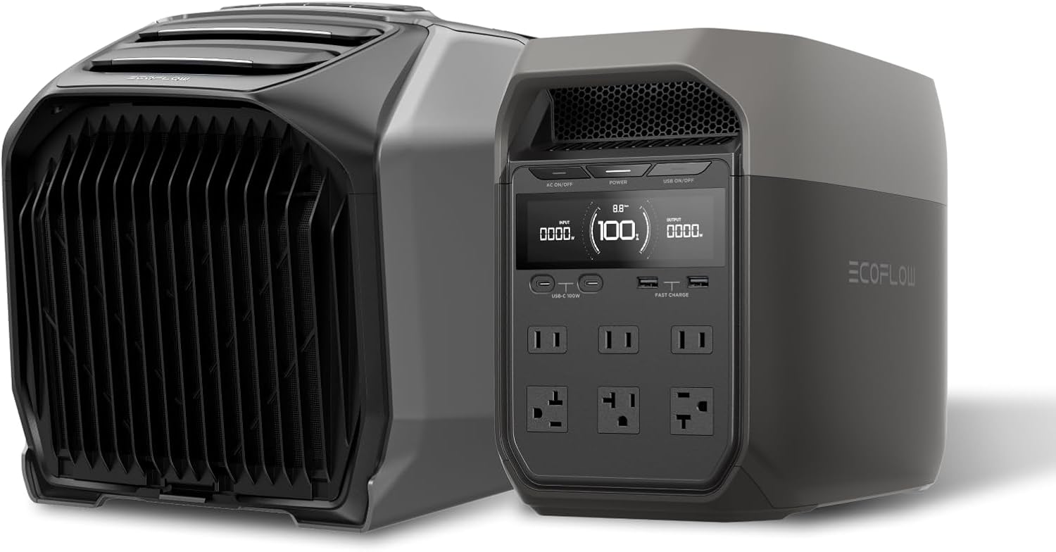 Amazon.co.jp: EcoFlow DELTA 3 ポータブル電源1024Wh + WAVE3 2点セット 長寿命10年 高出力 ...