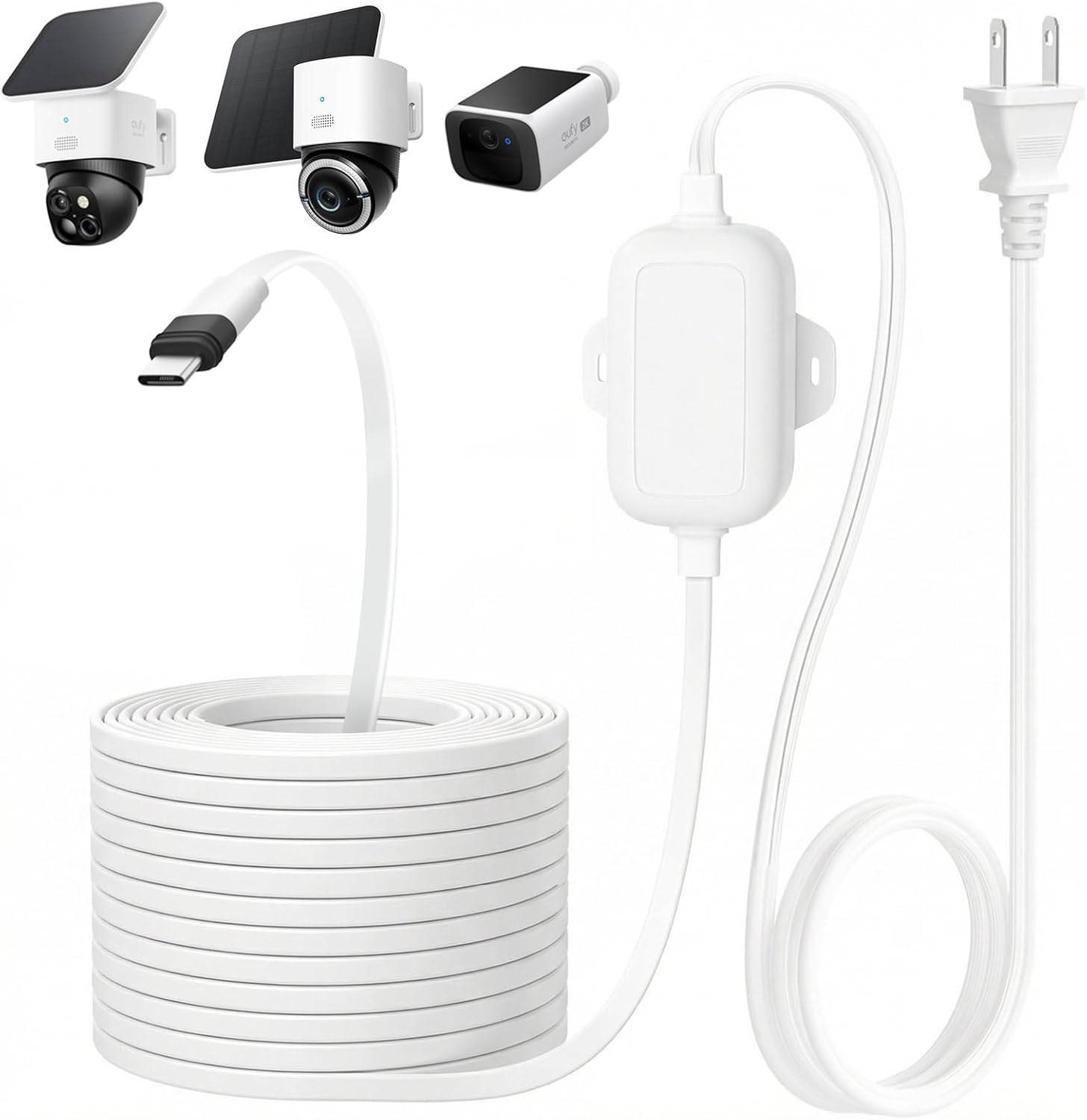 Amazon.com : 20FT Outdoor Power Adapter for eufy Security SoloCam S220 ...
