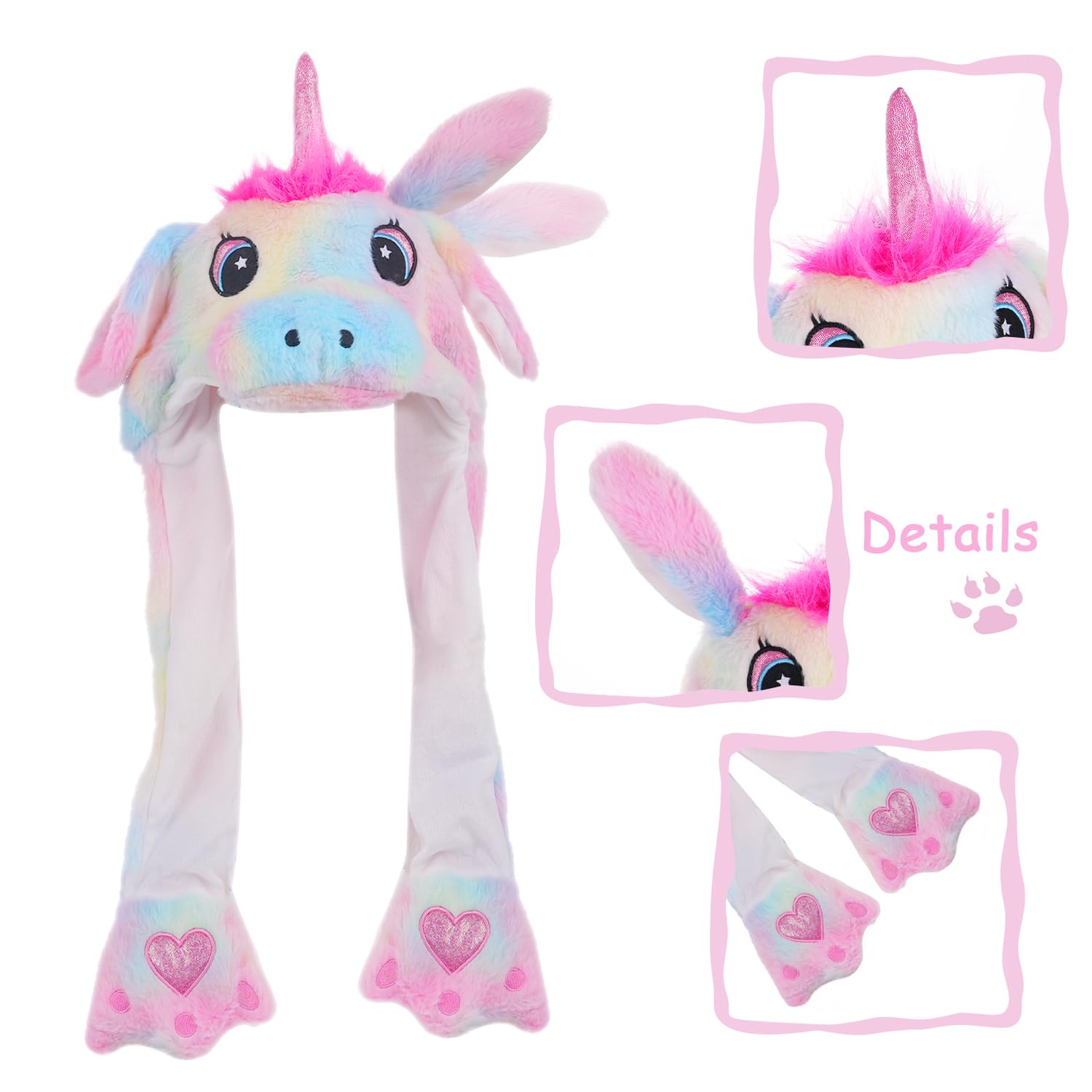 Snapklik.com : CICITOYWO Funny Plush Animal Unicorn Hat Ear Moving ...