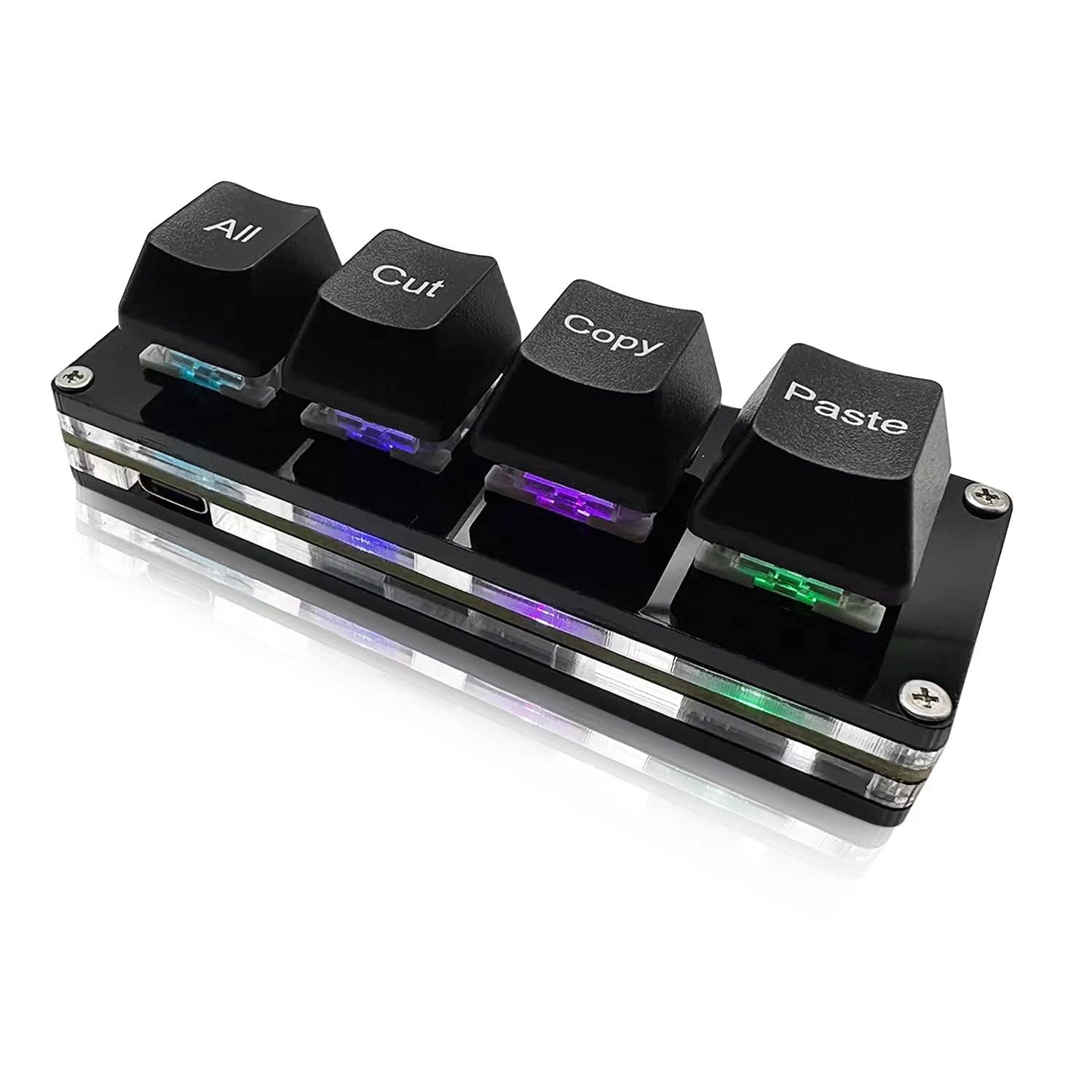 Buy Mini 4 Key Select All Cut Copy Paste Macro Pad Ctrl A X C V Shortcut One Handed Keyboard Rgb