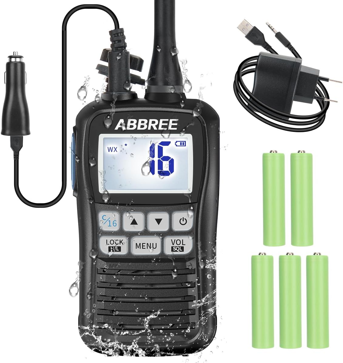 Amazon.com: ABBREE Marine Radio VHF Handheld Radio Floating IP67 ...