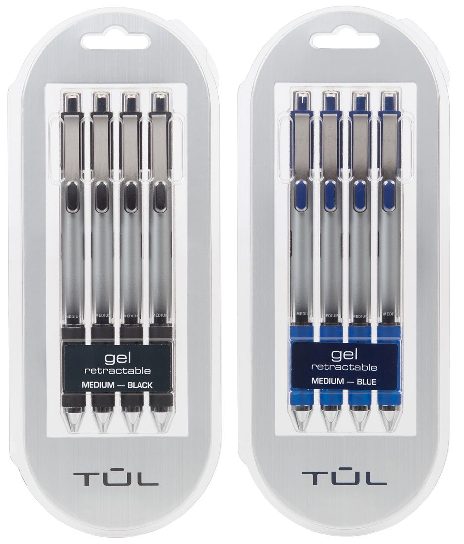 Amazon.com: TUL Retractable Gel Pens 0.7mm Medium Point, Black/Blue ...