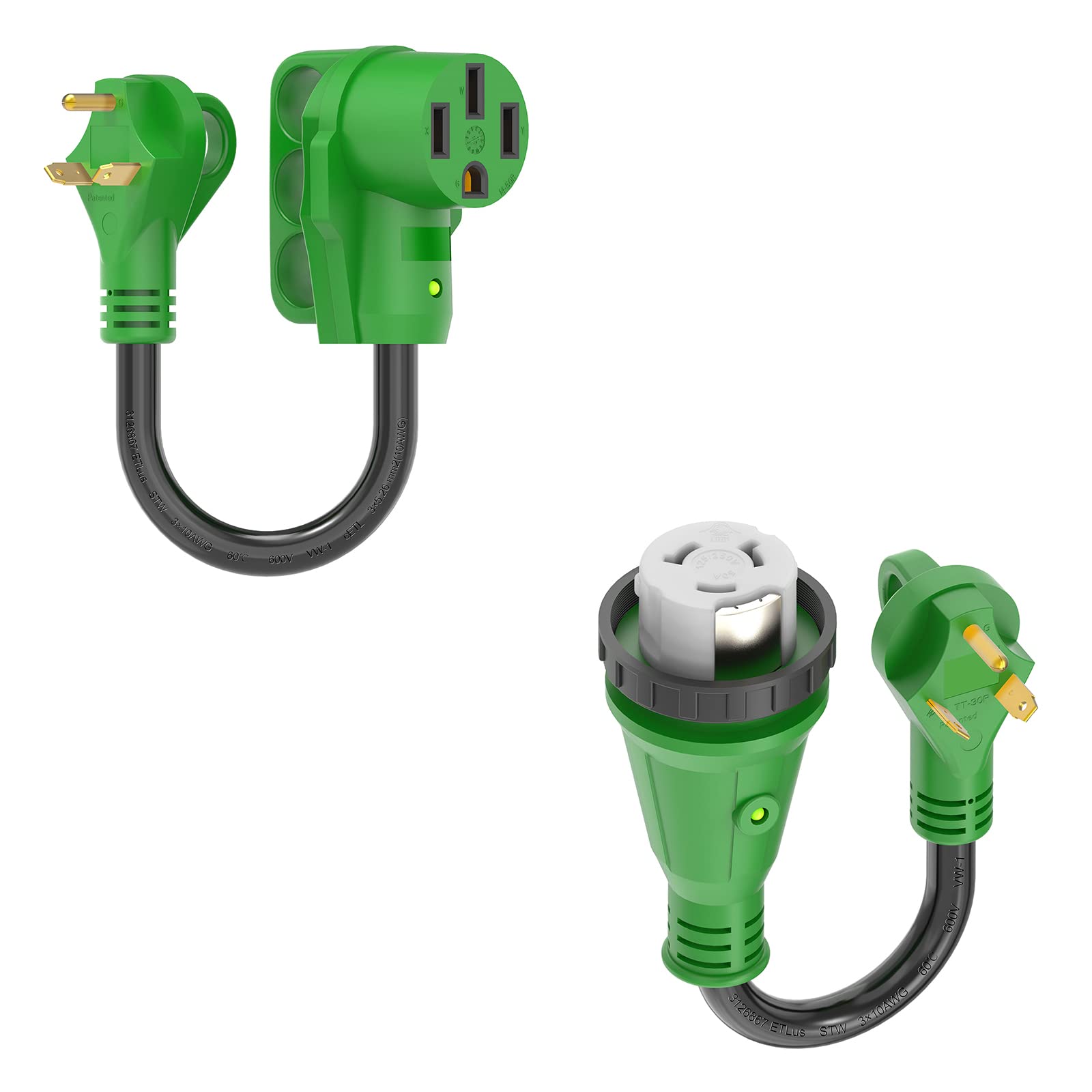 Amazon.com: RVGUARD 30 Amp to 50 Amp RV Adapter Cord, NEMA TT-30P to ...