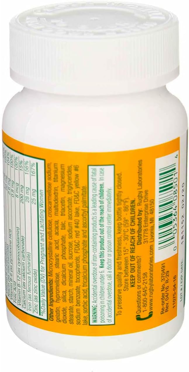 Rugby Vitaminas prenatales, 100 unidades – Yaxa Colombia