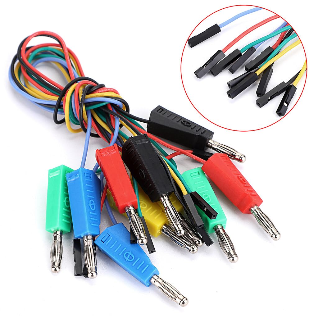 Snapklik.com : Banana Plug Breadboard Wires 10Pcs Stackable Banana Plug To Jumper Wires Flexible ...
