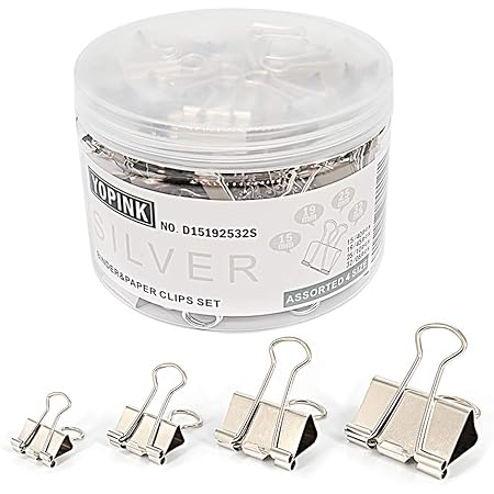 Amazon.com : 150 Pieces Binder Clips Paper Clamp Clips Assorted Sizes ...