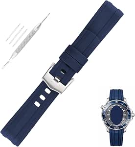 Amazon.com: Topuly 20mm Rubber Watch Band replacement for Omega ...