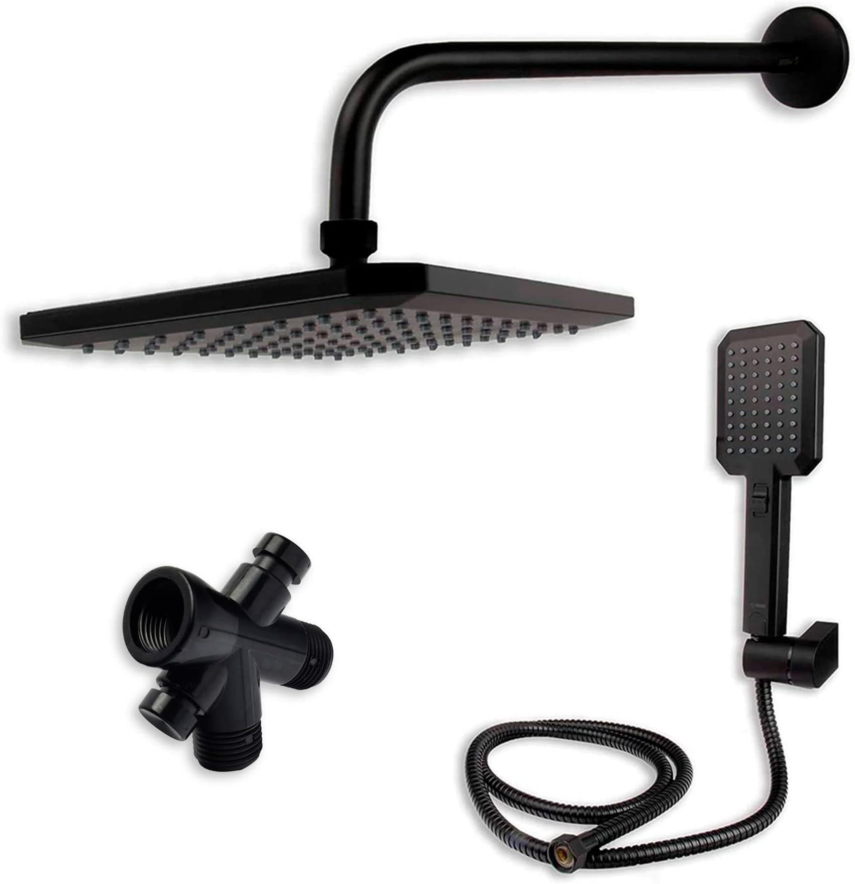 Kit Regadera Cuadrada Tipo Lluvia Con Brazo Redondo Y Chapeton+ ...