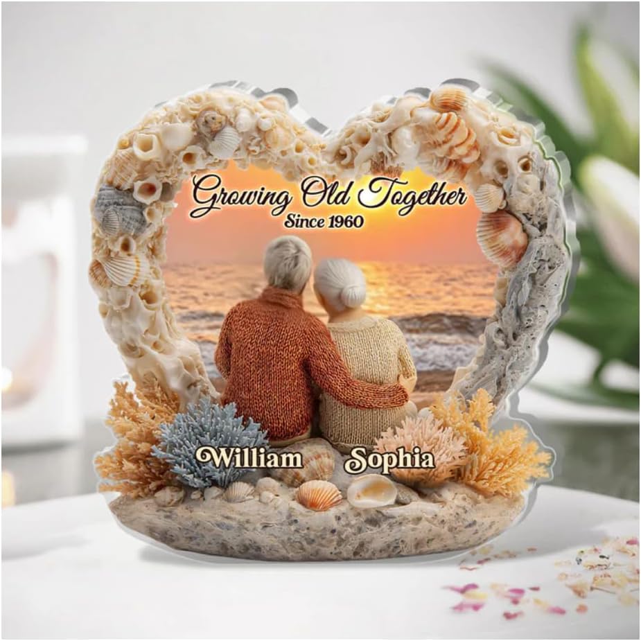 Amazon.com: Growing Old Together - Personalized Custom Shaped Squared ...