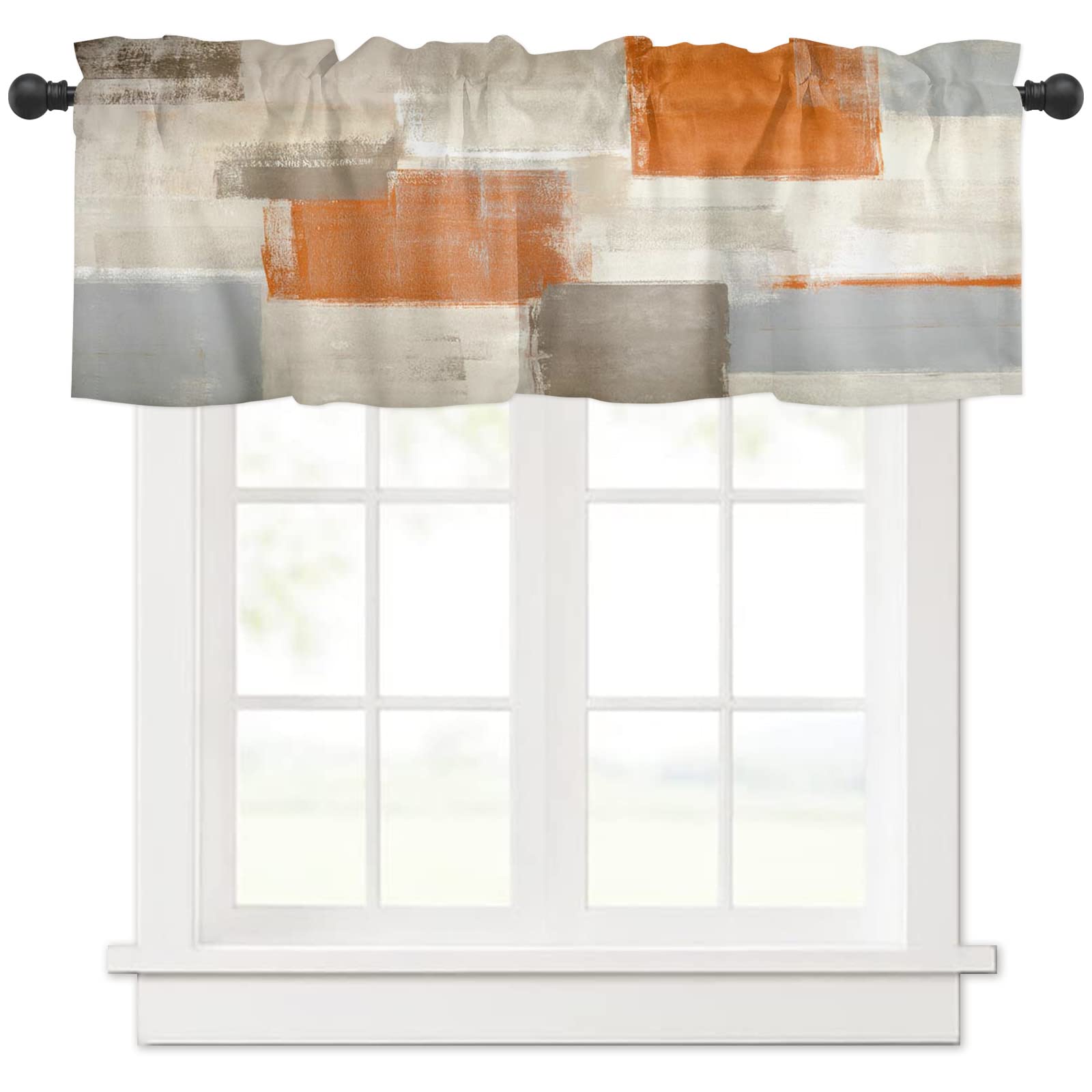 Amazon.com: Orange Graffiti Art Valances for Windows Orange Brown Gray ...