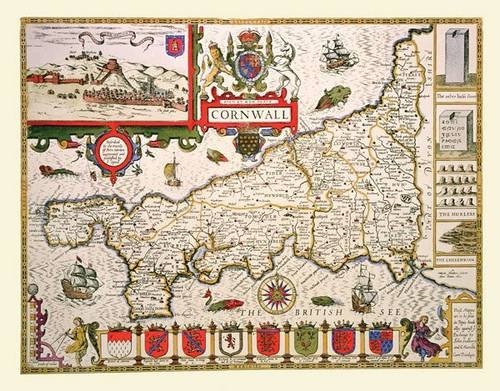Amazon | John Speed's Map of Cornwall 1611: 30" x 25" Large ...
