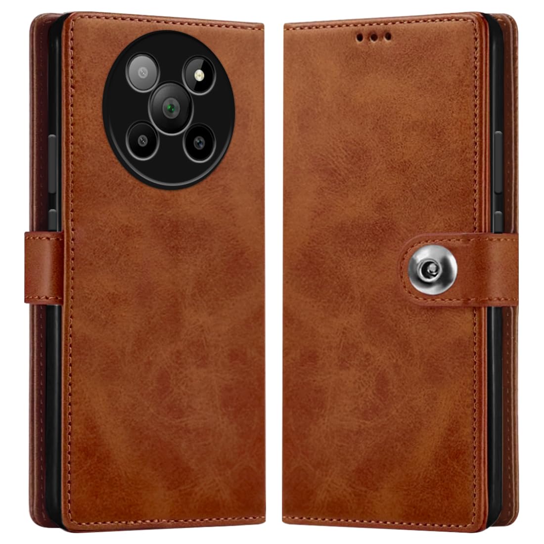 Fashionury Flip Back Cover Case for Lava Agni 2 5G | Genuine Leather ...
