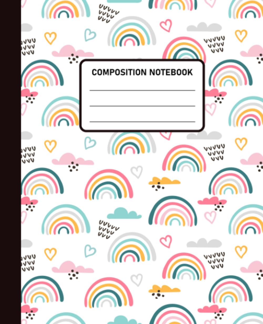 Composition Notebook Rainbow White: Wide Ruled Paper Notebook Journal ...