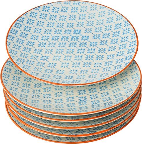 Nicola Spring 6 Piece Hand-Printed Side Plate Set - Japanese Style ...