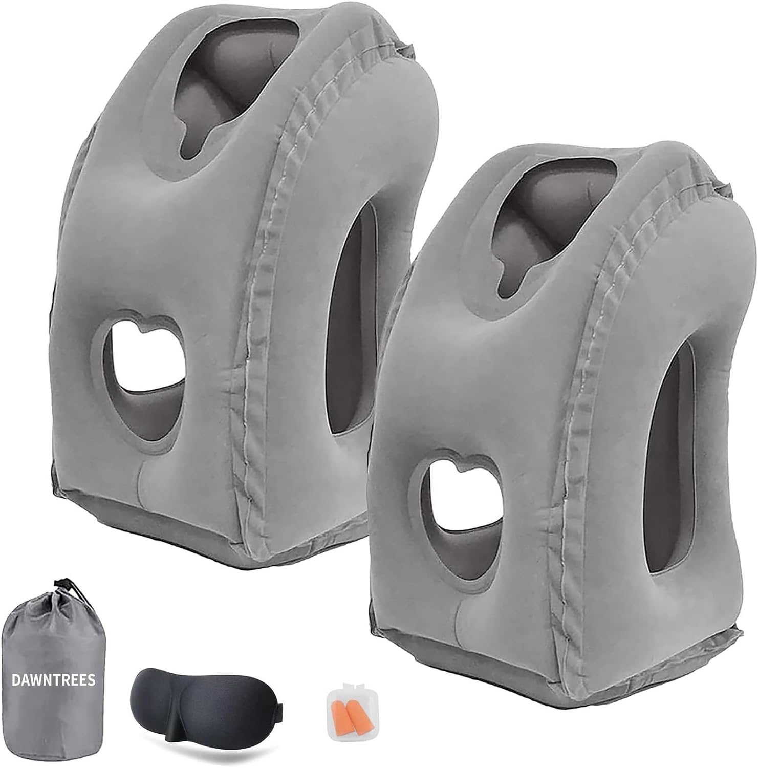 DAWNTREES 2 Pack Inflatable Travel Pillow Neck Support for Airplane ...