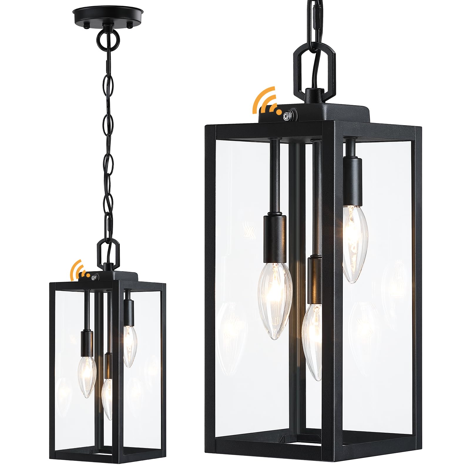 SNRU Extra Large Dusk to Dawn Outdoor Pendant Light 3-Light, 15.8 ...