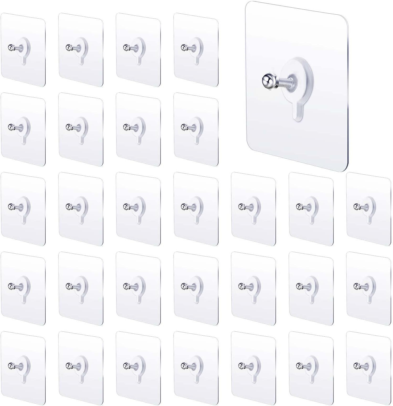 Amazon.com: 24pcs Adhesive Wall Mount Screw Hooks - Wall Hangers ...