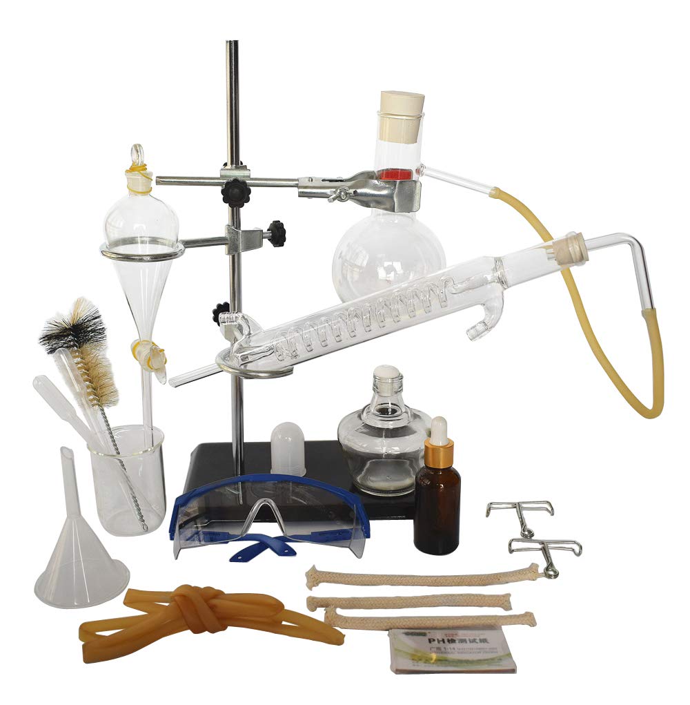 Buy Lab Glassware Kit Glass Distillation Apparatus Essential Oil ...