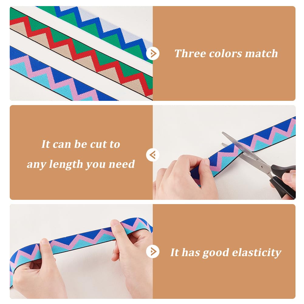Jacquard Ribbon BENECREAT 6 Style Jacquard Elastic Bands - 1 Inch Wide ...