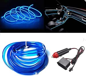 Amazon.com: MaxLax Blue LED Neon Car Interior Lighting Strip - 3 Meter ...