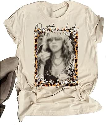 Vintage Rock Band T Shirt Women Concert Graphic Tees Funny Throwback ...