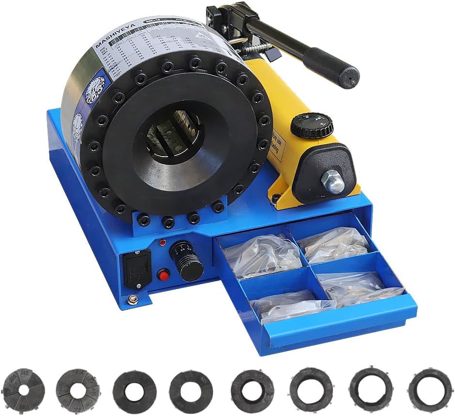 LABFENG Hose Crimper with 8 Sets of Dies High Pressure Hydraulic Hose ...