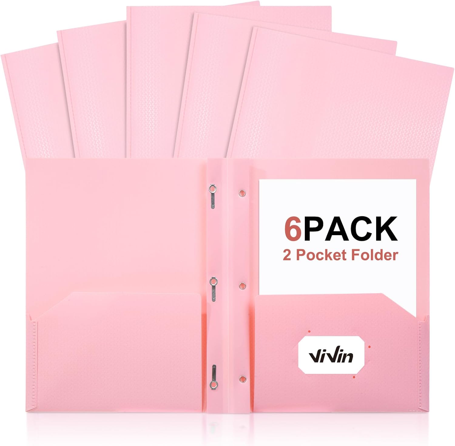 Amazon.com : ViVin Sturdy Plastic Folder with Pockets,6 Pack,Heavy Duty ...