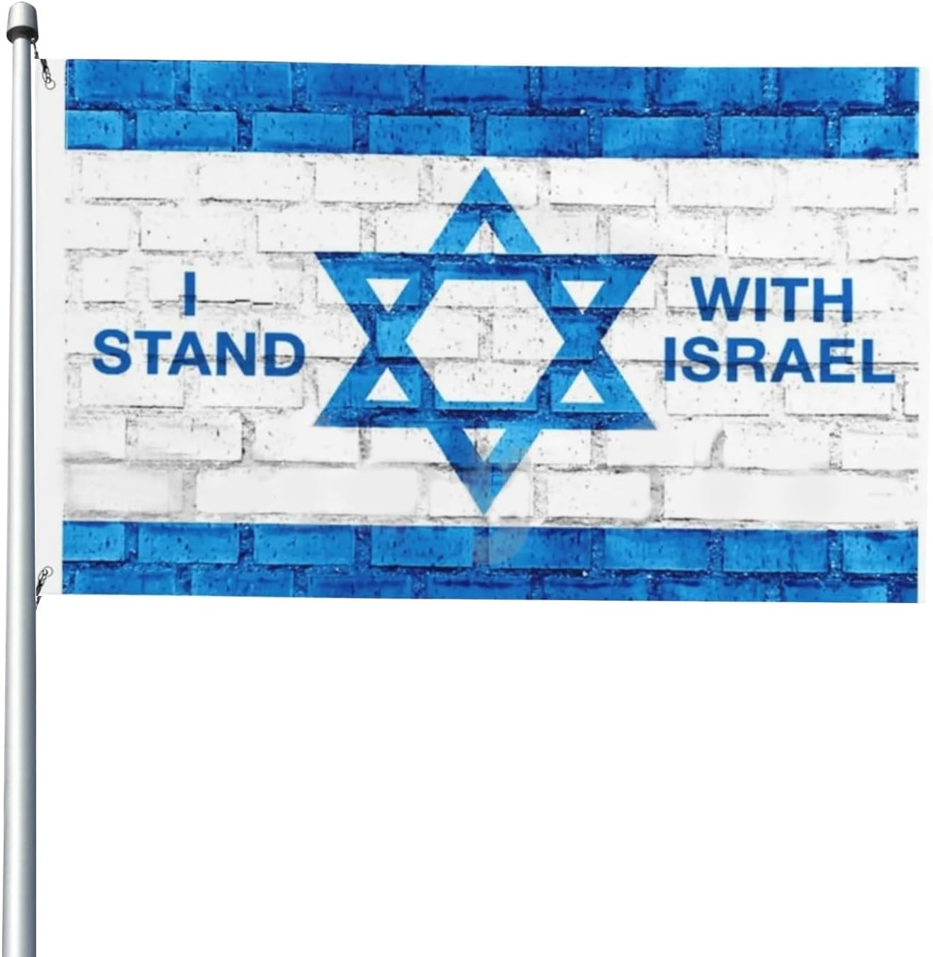 Amazon.com : 3x5 Ft I Stand With Israel Flag - Israeli National Flag ...