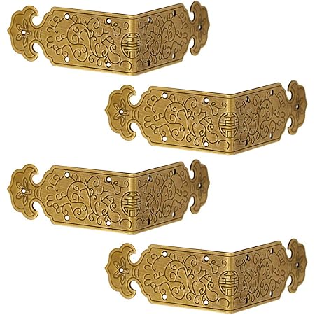 Tiazza 4Pcs Antique Brass Decorative Round Corner Protectors Wooden ...