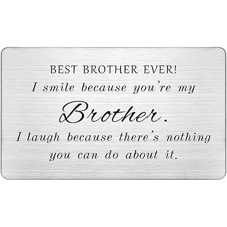 Best Brother Ever, Engraved Wallet Card Insert, Funny Gifts for Brother ...