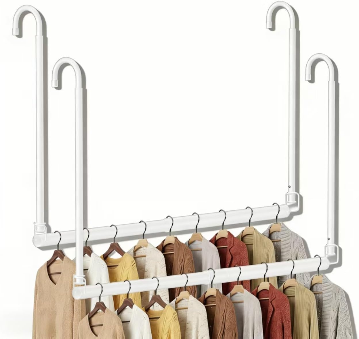 Amazon.com: NBIHRIG 2 Pack Stepless Extender Closet Hanging Rod - Heavy ...