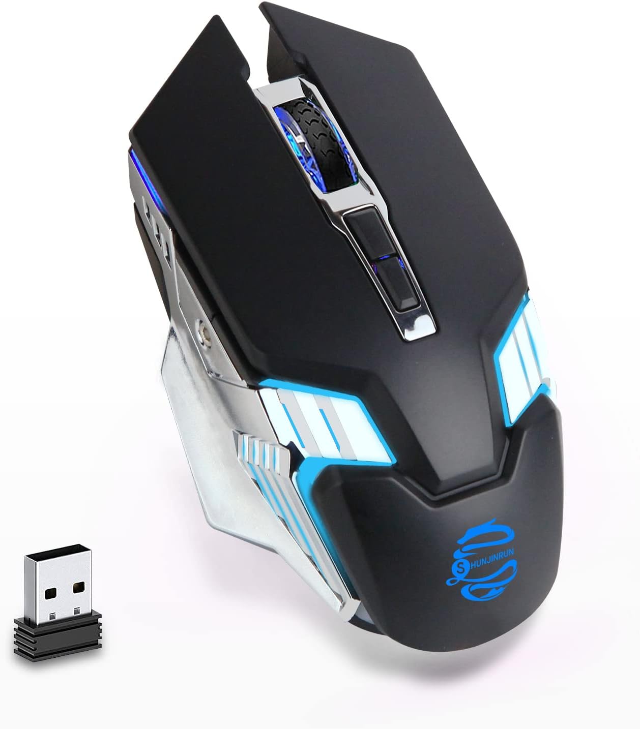 Amazon.com: Bluetooth Mouse, Rechargeable USB Wireless and BT5.0/3.0 ...