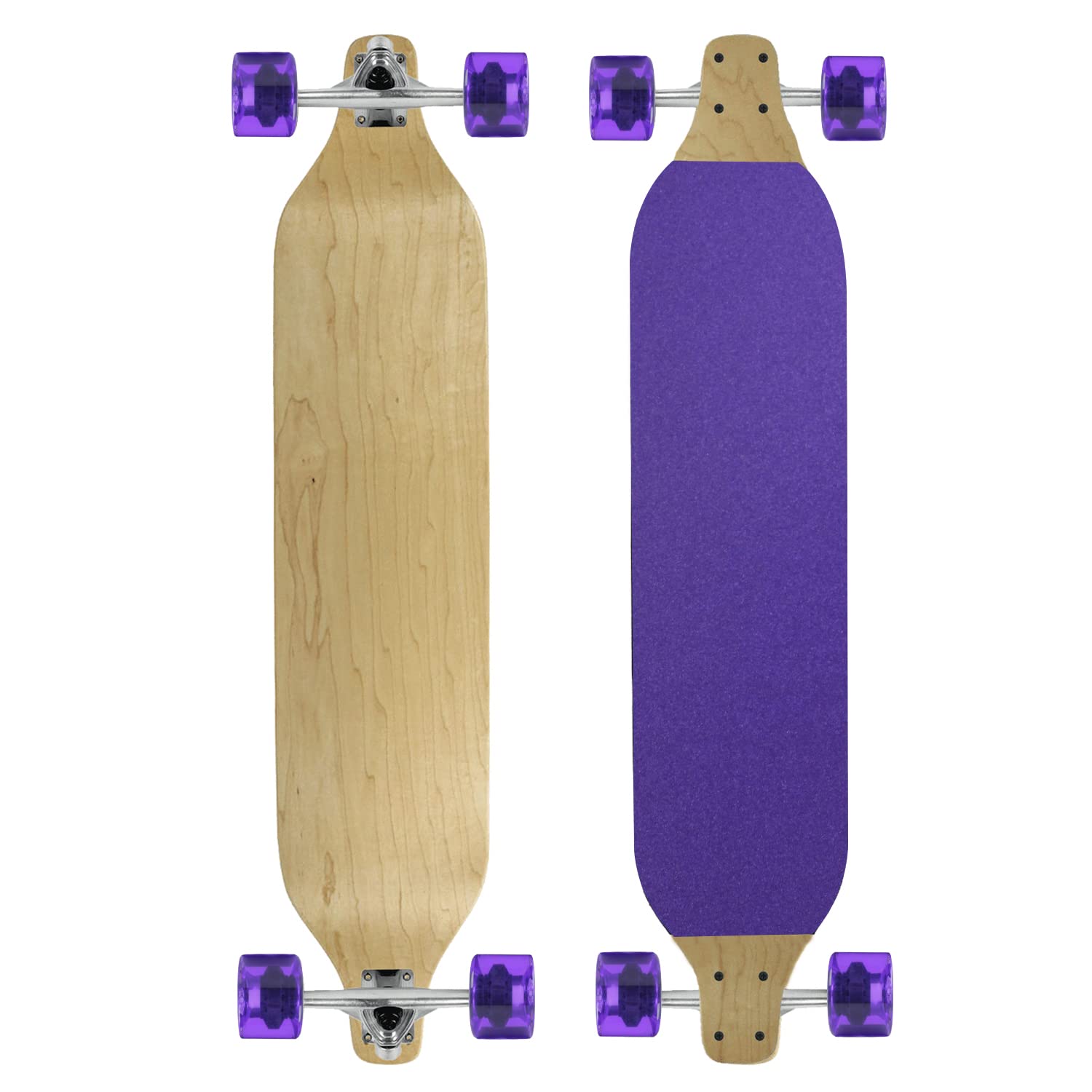 Amazon.com : Maple Drop Down Longboard Purple with 76mm 80A Wheels ...