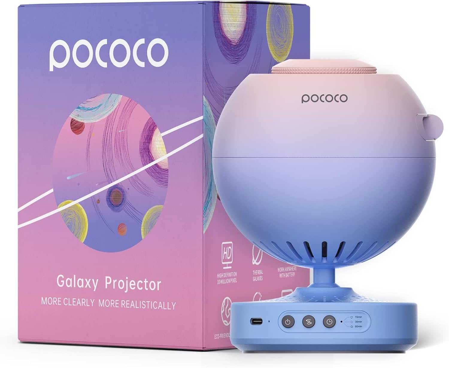 POCOCO Galaxy Star Projector for Bedroom with Replaceable Optical Film ...