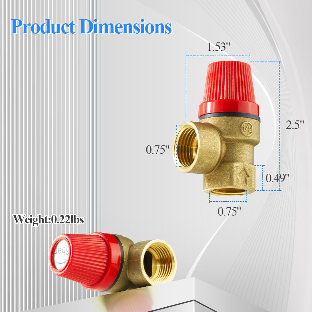 Snapklik.com : WiseWater 1/2" Pressure Relief Valve, Set Pressure ...