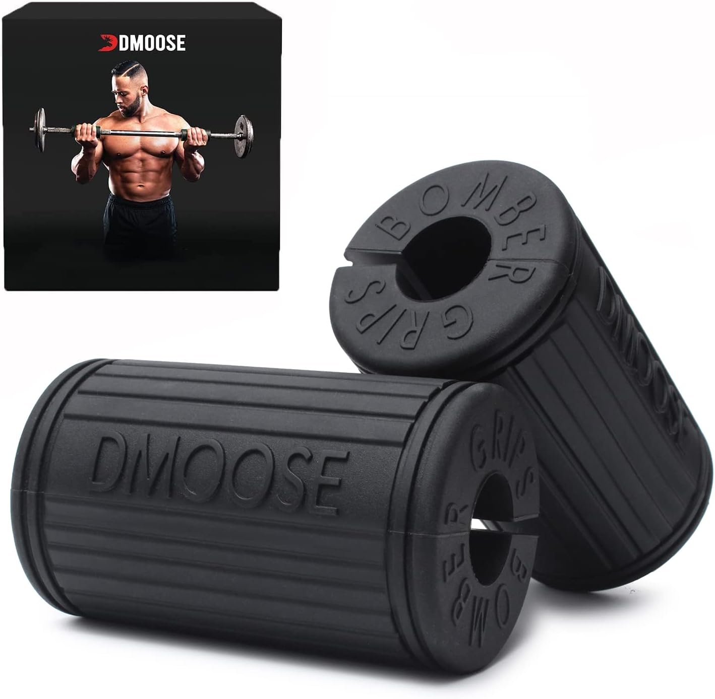 Buy DMoose Thick Fat Bar Grips, Dumbbell Grips, for Bigger Forearms ...