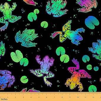 Amazon.com: Feelyou Frog Fabric by The Yard,Kawaii Decor Upholstery ...