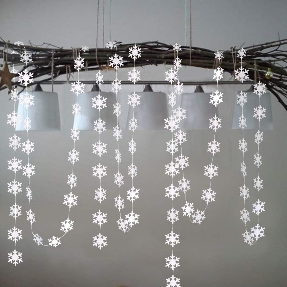 Amazon.com: Transparent White Large Snowflake Garland Streamers for ...