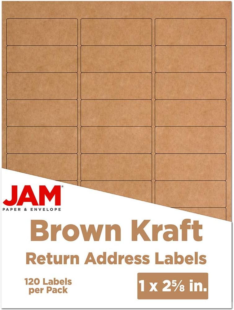 Amazon.com : Avery Kraft Brown Rectangle Labels with Sure Feed, 1-1/4 ...