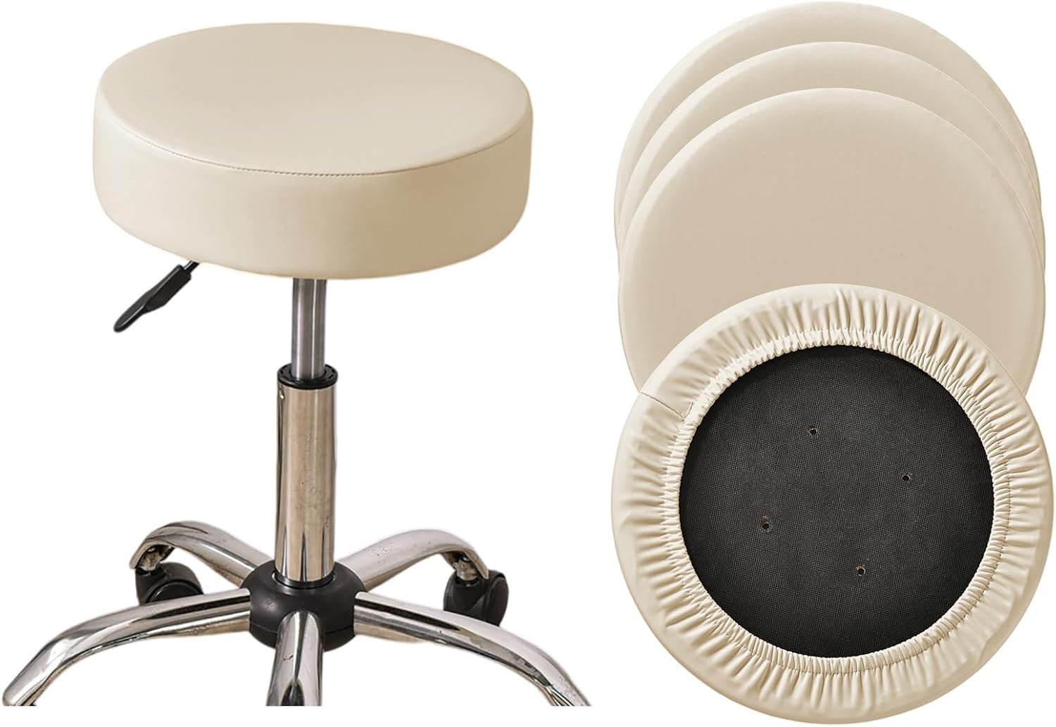 Amazon.com: HAOYONG Round Bar Stool Covers Set of 4 Waterproof PU ...