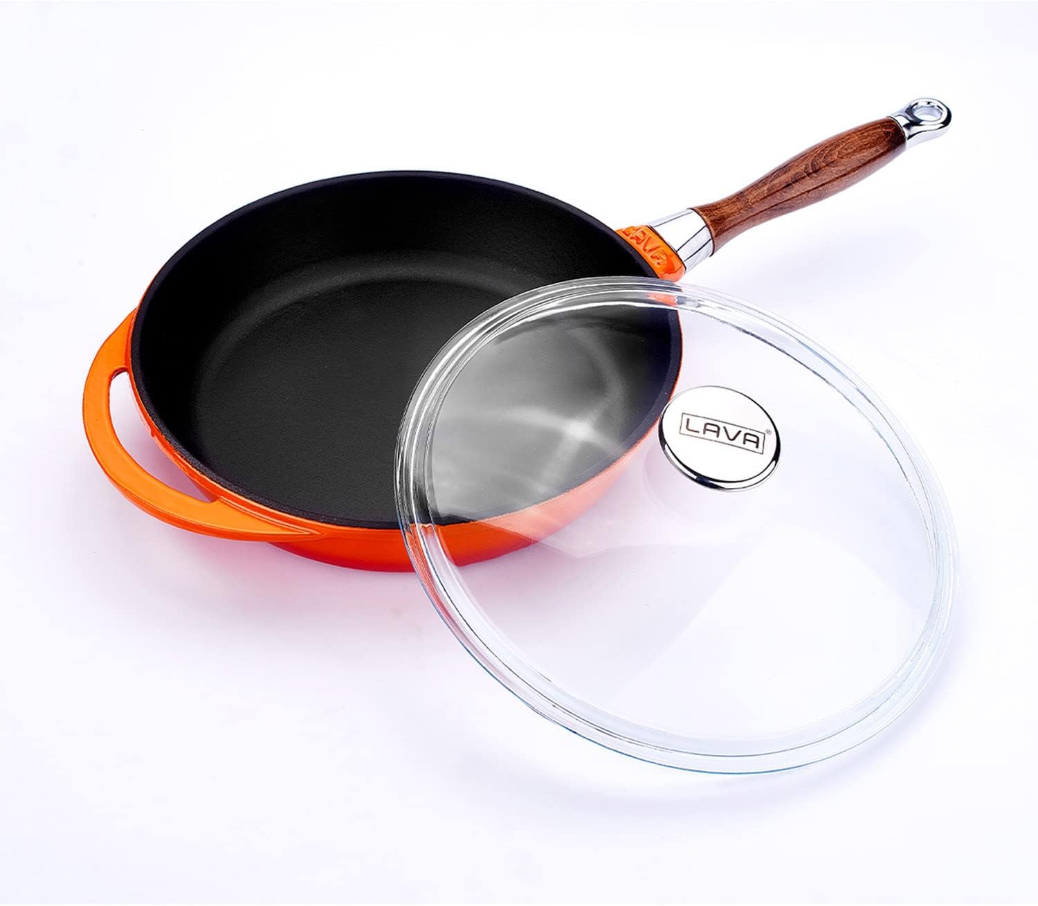 Amazon.com: Lava Enameled Cast Iron Frying Pan - 11 inch Round Cast ...