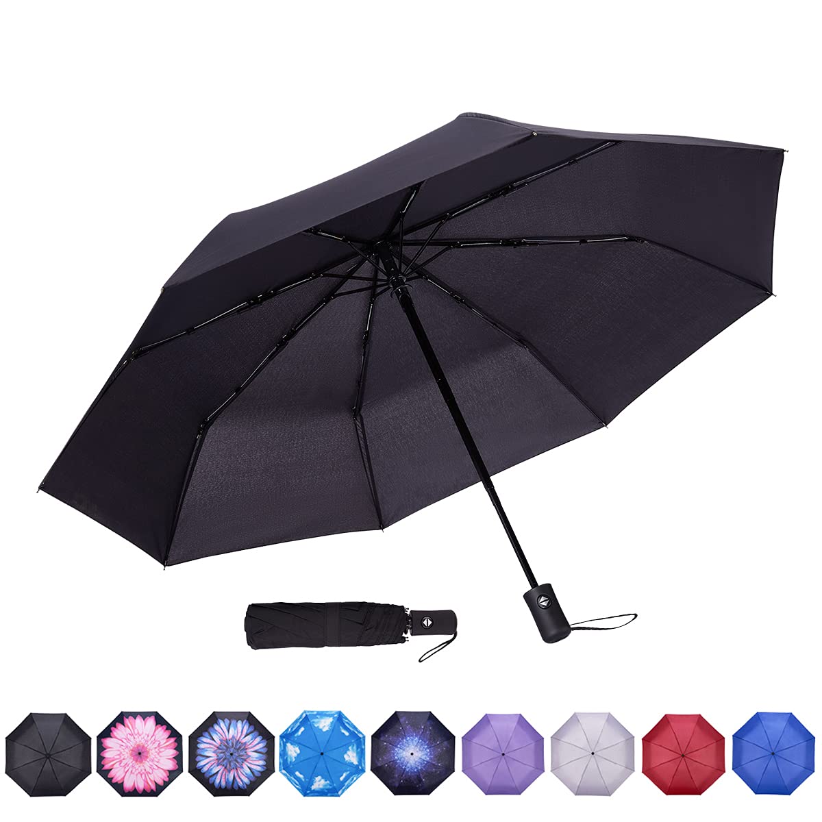 Amazon.com: NOOFORMER Compact Travel Mini Umbrella Windproof Automatic ...